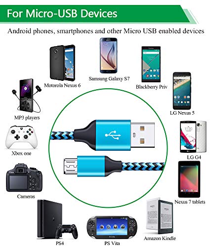 USB Charger Plug Home Wall Adapter 6Ft Micro USB Cable Android Charger Cord Fast Charging for Samsung Galaxy J7 Crown/J7 Star/J7 Prime/J7 Sky Pro/J7 Refine/J7 Pro/J7 Neo/J7v Prime S7 S6 J3 LG K10 V10