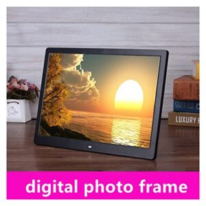 Family 15 Inch Screen LED Backlight HD 1280 * 800 Digital Photo Frame Electronic Album Picture Music Movie Full Function Good Gift (Color : Black8GB, Size : US Plug)