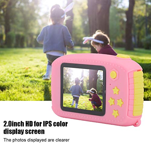 ASHATA Digital Kids Camera, 32GB TF Card Multifunctional Mini Kids Digital Video Camera,Portable Pink ABS Children Digital Camera 12MP 2.0-Inch HD IPS Color Display Screen Gift Toy for Child