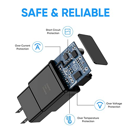 Adaptive Fast Charger USB Type C Cable Compatible with Samsung Galaxy S21+ S21 Ultra 5G S10 S10e / S9 / S9+ / S8 / S8 Plus/Active/Note 10 9 8 20 Plus, (2 Wall Charger Adapter + 2 Cable)