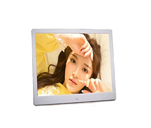 Family 15 Inch Screen LED Backlight HD 1280 * 800 Digital Photo Frame Electronic Album Picture Music Movie Full Function Good Gift (Color : White16GB, Size : EU Plug)