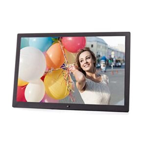 Family 15 Inch Screen LED Backlight HD 1280 * 800 Digital Photo Frame Electronic Album Picture Music Movie Full Function Good Gift (Color : White16GB, Size : EU Plug)