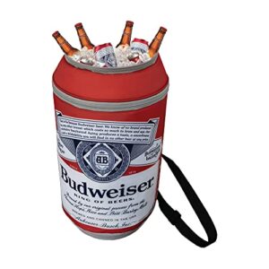 budweiser soft can shape speaker cooler bluetooth portable travel cooler with built in speaker wireless speaker cool ice pack cold beer stereo for apple iphone, samsung galaxy