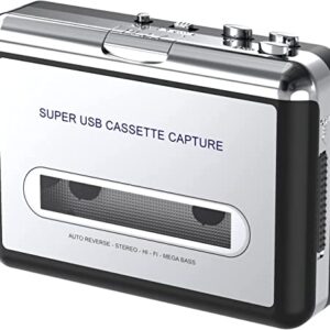 Cassette Player, Cassette Tape to MP3 CD Converter Via USB, Convert Walkman Tape Cassette to MP3 Format, Compatible with Laptop and PC