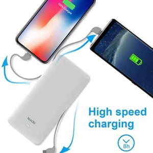 Portable Power Bank, Ultra Slim 10000mAh Portable Charger, USB C External Battery Pack with Built-in AC Plug, Charging Cable, Output Port, Compatible with All Kinds of Cellphones …