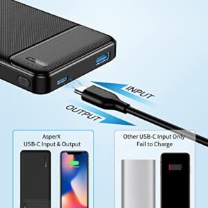 AsperX Portable Charger, PD 22.5W 10000mAh USB C Power Bank Fast Charging, Daul Output Portable Phone Charger Battery Pack Charger Portable for iPhone 14/13/12/11, Samsung S21/22 Google iPad and More