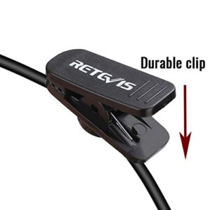 Retevis RT22 Walkie Talkie Earpiece with Mic, 2 Pin Earhook Two Way Radio Earpiece, Compatible RT21 H-777 RT68 RT22S H-777S Baofeng UV-5R Arcshell AR-5 AR-6 Two Way Radio(1 Pack)