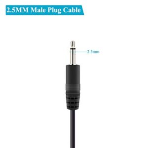 Fancasee (2 Pack Replacement 2.5mm Male Plug to Bare Wire Open End TS 2 Pole Mono 2.5mm Plug Jack Connector Audio Cable Repair