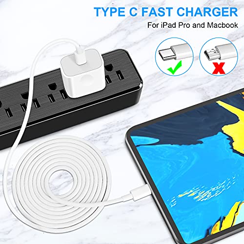 20W USB C Fast Charger for iPad Pro 12.9, 2022/2021/2020/2018iPad Pro 11 inch, iPad Air 5th/4th, 2022 iPad 10th Generation, iPad Mini 6, Pixel 5/2X /3XL,with 6.6foot USB C to C Charging Cable