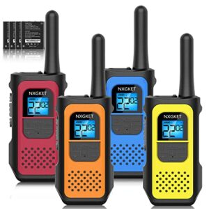 walkie talkies, nxgket walkie talkies for adults long range 4 pack, 22 channels two-way radios frs vox, walky talky rechargeable with li-ion battery usb charger auto squelch for biking camping hiking