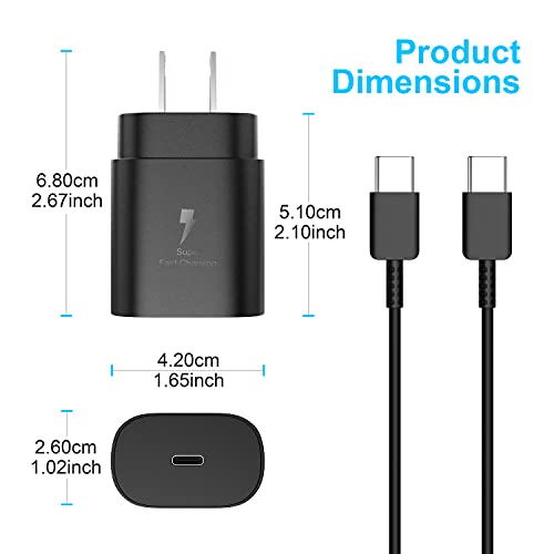 USB C Charger, 25W Type C Fast Wall Charger with PD 3.0, Compact Power Adapter Compatible with Samsung Galaxy S23 Ultra/S23/S23+/S22/S22 Ultra/S22+, S21 Ultra, S20 Ultra/Note 20/Note20 Ultra, Note 10