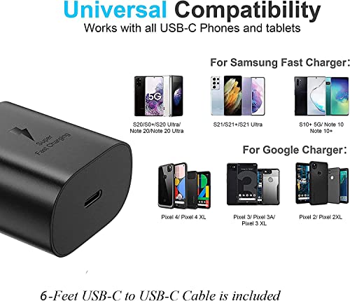 USB C Charger, 25W Type C Fast Wall Charger with PD 3.0, Compact Power Adapter Compatible with Samsung Galaxy S23 Ultra/S23/S23+/S22/S22 Ultra/S22+, S21 Ultra, S20 Ultra/Note 20/Note20 Ultra, Note 10