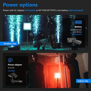 Neewer 2 Packs 660 RGB Led Light with APP Control, Photography Video Lighting Kit with Stands and Bag, 660 SMD LEDs CRI97+/3200K-5600K/Brightness 0-100%/0-360 Adjustable Colors/9 Applicable Scenes