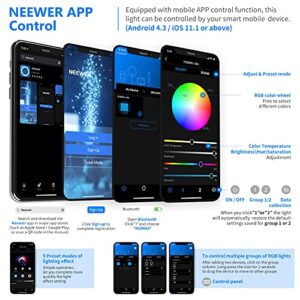 Neewer 2 Packs 660 RGB Led Light with APP Control, Photography Video Lighting Kit with Stands and Bag, 660 SMD LEDs CRI97+/3200K-5600K/Brightness 0-100%/0-360 Adjustable Colors/9 Applicable Scenes