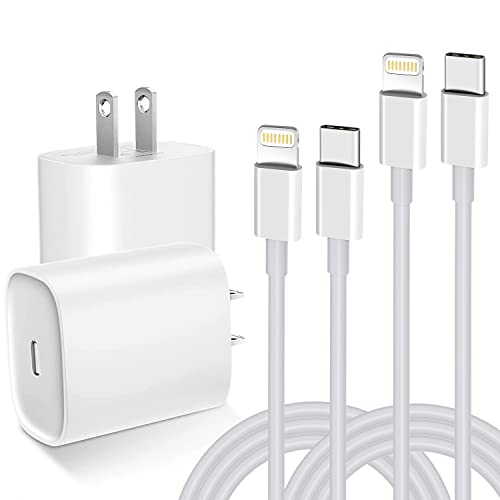 iPhone Fast Charger, [Apple MFi Certified] 2 Pack 20W USB C Wall Charger Plug, Fast Charging Type C Charger with 6FT Lightning Cable Compatible with iPhone 14/13/12/11 Pro Max, Mini,Pro/XR/iPad