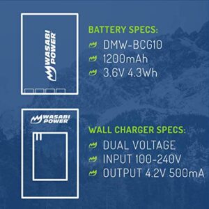 Wasabi Power Battery (2-Pack) and Charger for Panasonic DMW-BCG10, DMW-BCG10E, DMW-BCG10PP and Panasonic Lumix DMC-3D1, DMC-SZ8, DMC-TZ6, DMC-TZ7, DMC-TZ8, DMC-TZ10, DMC-TZ18, DMC-TZ19, DMC-TZ20, DMC-TZ25, DMC-TZ30, DMC-TZ35, DMC-ZR1, DMC-ZR3, DMC-ZS1, DM