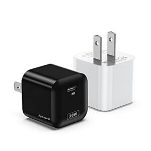 USB C Wall Charger, 2-Pack 20W Fast Charger for iPhone, PD3.0 Compact Charger Block Quick Charging, USB C Power Adapter Compatible with iPhone 13/13 Mini/13 Pro/13 Pro Max/12/12 Pro Max/11, and More