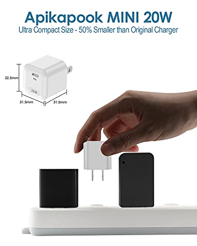 USB C Wall Charger, 2-Pack 20W Fast Charger for iPhone, PD3.0 Compact Charger Block Quick Charging, USB C Power Adapter Compatible with iPhone 13/13 Mini/13 Pro/13 Pro Max/12/12 Pro Max/11, and More