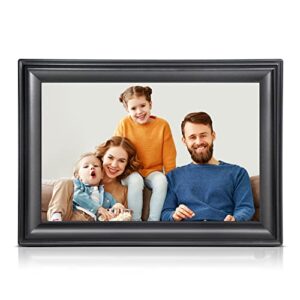 canupdog wifi digital picture frame 10.1 inch, 1080p ips touch screen digital photo frame with 16gb memory, auto-rotate, wall mountable, instantly send photos or videos from anywhere via frameo app