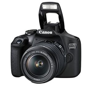 Canon EOS 2000D DSLR Camera and EF-S 18-55 mm f/3.5-5.6 is II Lens, Black