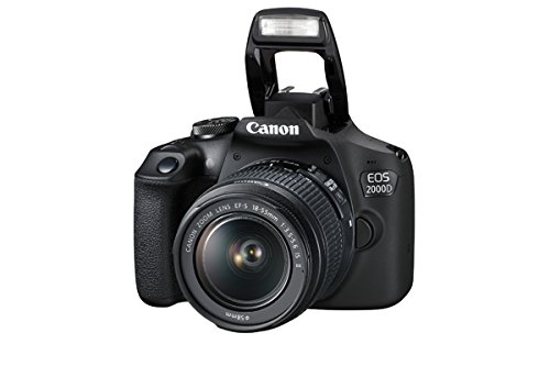 Canon EOS 2000D DSLR Camera and EF-S 18-55 mm f/3.5-5.6 is II Lens, Black