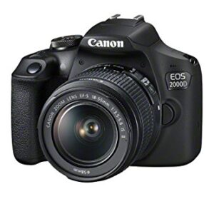 Canon EOS 2000D DSLR Camera and EF-S 18-55 mm f/3.5-5.6 is II Lens, Black