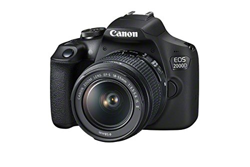 Canon EOS 2000D DSLR Camera and EF-S 18-55 mm f/3.5-5.6 is II Lens, Black