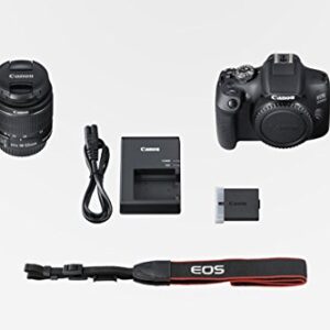 Canon EOS 2000D DSLR Camera and EF-S 18-55 mm f/3.5-5.6 is II Lens, Black