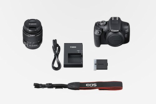 Canon EOS 2000D DSLR Camera and EF-S 18-55 mm f/3.5-5.6 is II Lens, Black