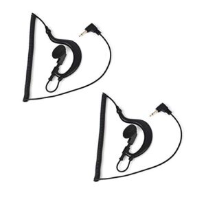 uayesok police listen only ear hook earpiece 3.5mm plug g shape surveillance headset for radio speaker mic,shoulder mic(2 pack)