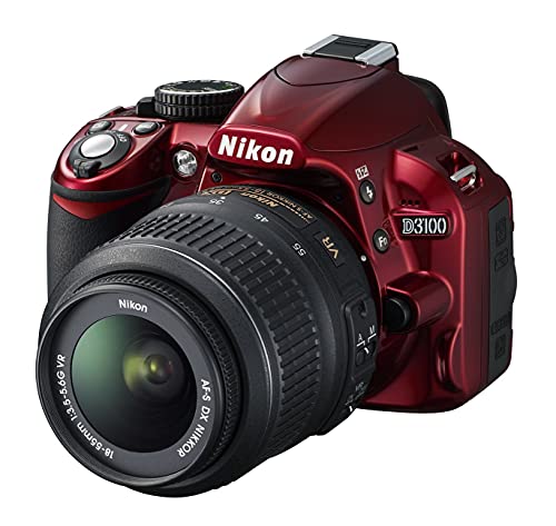 Nikon D3100 14.2MP Digital SLR Camera with NIKKOR AF-S DX 18-55mm f/3.5-5.6 VR Lens Kit - (Red)