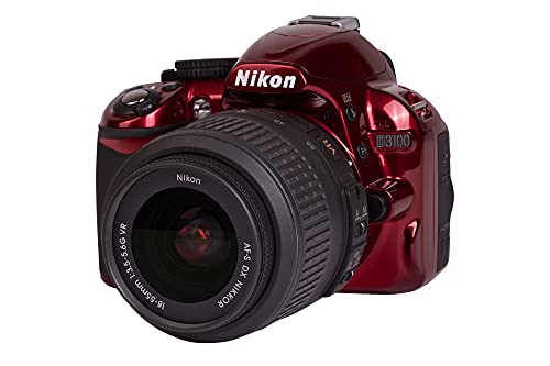 Nikon D3100 14.2MP Digital SLR Camera with NIKKOR AF-S DX 18-55mm f/3.5-5.6 VR Lens Kit - (Red)