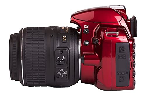 Nikon D3100 14.2MP Digital SLR Camera with NIKKOR AF-S DX 18-55mm f/3.5-5.6 VR Lens Kit - (Red)