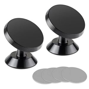 ouzorp 2 pack car magnetic phone mount, car phone holder for dashboard, 360° adjustable magnet cell phone mount universal dashboard car mount fits iphone samsung etc most smartphones