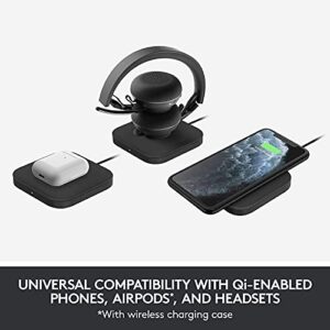 Logitech Powered 10W Wireless Charging Pad Graphite for iPhone 12 Pro Max/12 Pro/12/12 mini/SE/11 Pro Max/11 Pro/11/XS Max/XS/X, Samsung Galaxy S10/S10e/S10+, Google Pixel 4/4XL, Airpods, and More