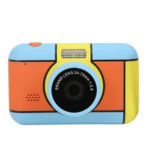 restokki 2.4 inch kids mini camera, hd screen cartoon digital camera 1080p mini photo camera dual lens camera for boys girls birthday gift