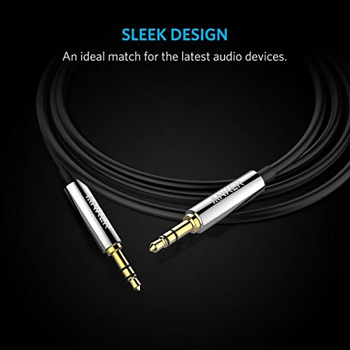 Anker 3.5mm Premium Auxiliary Audio Cable (4ft / 1.2m) AUX Cable for Headphones, iPods, iPhones, iPads, Home / Car Stereos and More (Black)