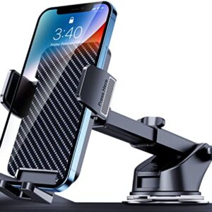 Phone Mount for Car Phone Holder Mount [Military-Grade Suction] Cell Phone Car Holder Universal Phone Stand for Car Dashboard Windshield Cell Phone Automobile Cradles Fit iPhone Android Smartphone