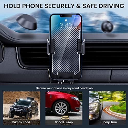 Phone Mount for Car Phone Holder Mount [Military-Grade Suction] Cell Phone Car Holder Universal Phone Stand for Car Dashboard Windshield Cell Phone Automobile Cradles Fit iPhone Android Smartphone