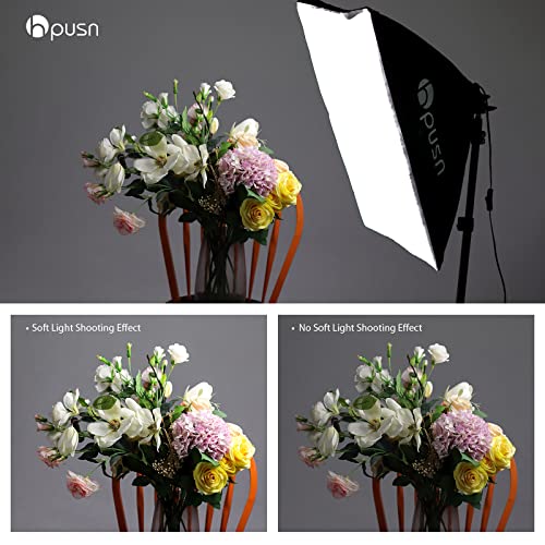 HPUSN Softbox Lighting Kit Professional Studio Photography Equipment for Portrait Product Fashion Photography (Bulb and Light Stand not Included)