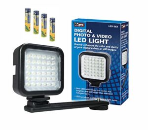 panasonic lumix dmc-lx5 digital camera lighting led-36x on-camera led video light – with a pack of 4 aaa nimh rechargable batteries – 1000mah