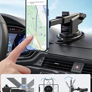 Ciencimy Compatible with MagSafe Car Mount for Car Windshield/Dashboard/Air Vent Long Arm Magnetic Phone Holder for iPhone 13 12 Pro Max Mini [Ultra Stable & Strong Suction] Suction Cup Phone Holder