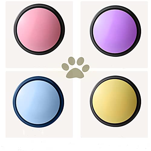 Voice Recording Button, Dog Buttons for Communication Pet Training Buzzer, 30 Second Record & Playback, Funny Gift for Study Office Home 4 Packs (Blue+Pink+Yellow+Purple)