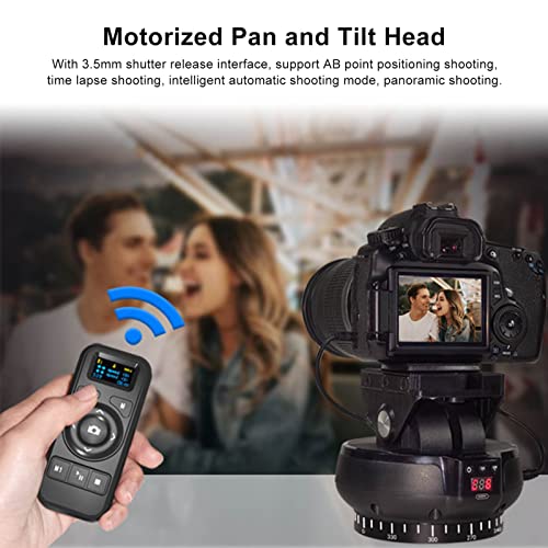 Motorized Pan Tilt Head, 360° Rotation Motorized Panoramic Head, Wireless Remote Control Pan Tilt Professional Multifunctional Motorized Panoramic Head, for Mobile Phone Camera, Max.1Kg Load