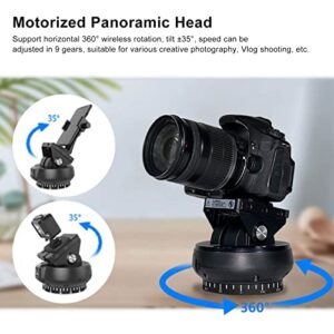 Motorized Pan Tilt Head, 360° Rotation Motorized Panoramic Head, Wireless Remote Control Pan Tilt Professional Multifunctional Motorized Panoramic Head, for Mobile Phone Camera, Max.1Kg Load