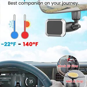 APPS2Car Magnetic Phone Car Mount Transmission Shaft Rearview Mirror Phone Holder for Car [Multi-Pivots 2023 Upgraded] Low Profile Long Arm Strong Magnets Adjustable Angles & Heights for All Phones