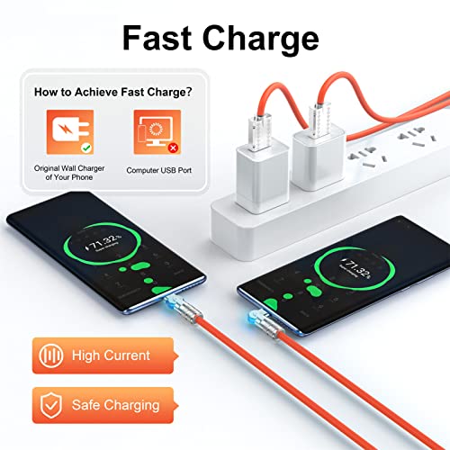 Type-C Charger Fast Charging Cable, 5A 3.3Ft/1M USB A to USB C Super Fast Charger Cable 180° Rotation LED Display, Compatible with Samsung Galaxy S21 S20, Note 20 10, Sony, PS5, LG, Pixel etc