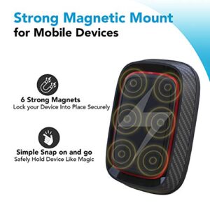 APPS2Car Magnetic Car Phone Holder Mount with 6 Strong Magnets, Windshield Phone Magnetic Holder, Suction Cup Phone Holder for Car, Dashboard Magnet Holder, fit Most Smartphones & Mini Tablets