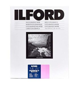 ilford multigrade iv rc deluxe resin coated vc variable contrast black & white enlarging paper – 8×10″ – 25 sheets – glossy surface