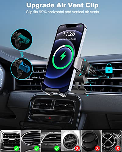 Wireless Car Charger, BelPel 15W Qi Fast Charging Auto-Clamping Car Charger Mount, Air Vent Car Charging Phone Holder for iPhone 14/13/12/11 Pro Max Series, Galaxy S22/S21, Clearance